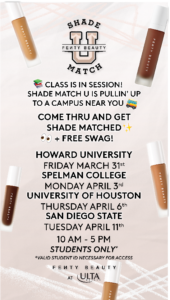 FENTY Beauty + ULTA Beauty Are Hosting Shade-Matching Events on College ...